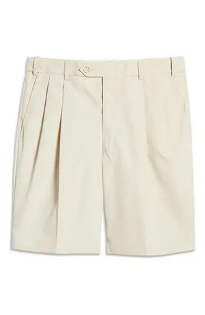 Berle Prime Pleated Poplin Shorts - Light Tan