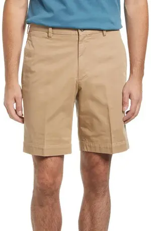 Berle Charleston Khakis Flat Front Chino Shorts - British Tan