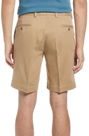 Berle Charleston Khakis Flat Front Chino Shorts - British Tan