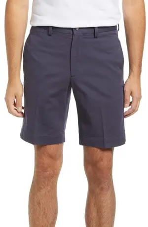 Berle Charleston S Flat Front Chino Shorts - Navy