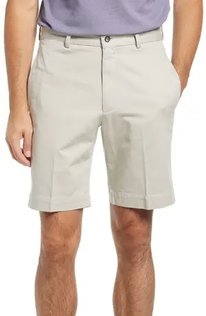 Berle Charleston S Flat Front Chino Shorts - Stone