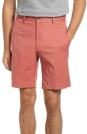 Berle Charleston Flat Front Stretch Poplin Shorts - Charleston Brick