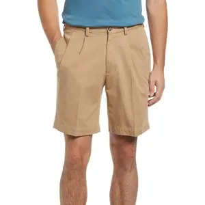 Berle Charleston Pleated Chino Shorts - British Tan