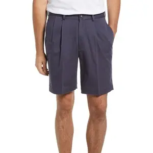 Berle Charleston Pleated Chino Shorts - Navy