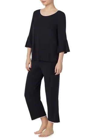 Kate Spade New York Bell Cuff Pajamas - Black
