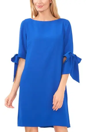 CECE DUPRAZ Moss Crepe Shift Dress - Deep Royal Blue