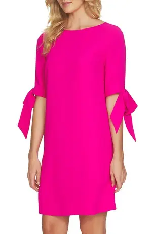 CECE DUPRAZ Moss Crepe Shift Dress Garden Rose