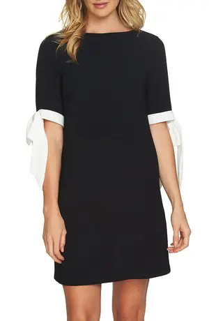 CECE DUPRAZ Moss Crepe Shift Dress Rich Black