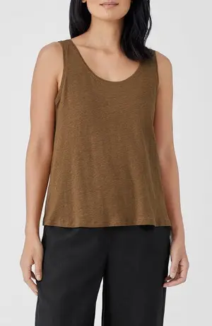 Eileen Fisher Organic Linen Tank - Bronze
