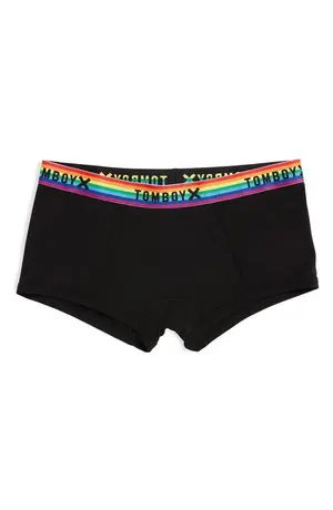 TOMBOYX Stretch Modal Boyshorts Modal Black Rainbow