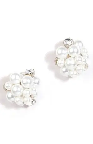 Deepa Gurnani Shefali Imitation Pearl Earrings - Ivory