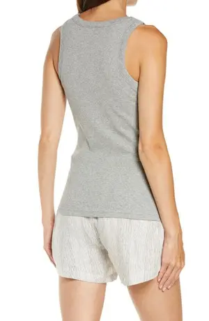 PAPINELLE Ribbed Shelf Bra Tank - Grey