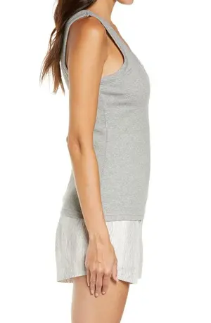 PAPINELLE Ribbed Shelf Bra Tank - Grey