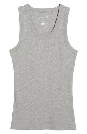 PAPINELLE Ribbed Shelf Bra Tank - Grey