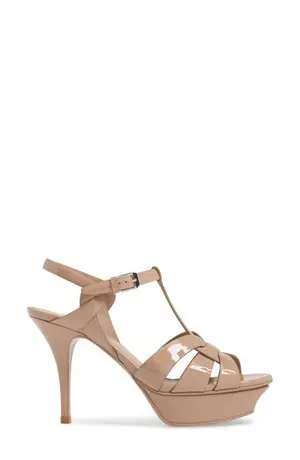Saint Laurent Tribute Platform Sandal - 9935 Nude