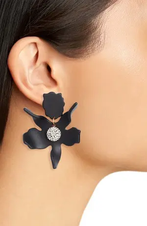 Lele Sadoughi Small Crystal Lily Drop Earrings