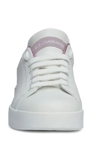 Dolce & Gabbana Portofino Platform Sneakers - White/pink