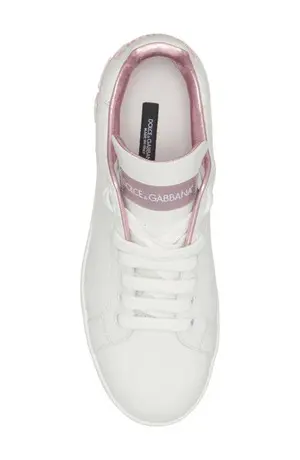 Dolce & Gabbana Portofino Platform Sneakers - White/pink