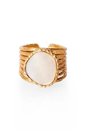 CHRISTINA GREENE Open Stone Ring - Pearl