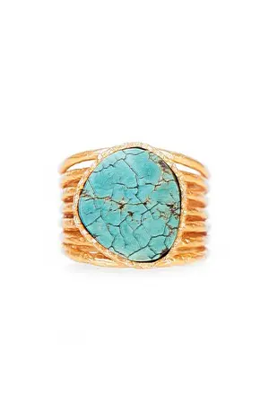 CHRISTINA GREENE Open Stone Ring Turquoise