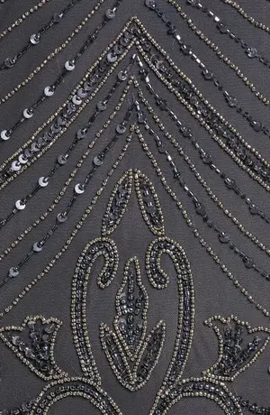 Pisarro Nights Beaded Mesh Gown