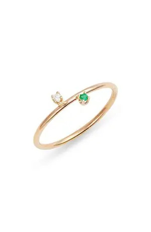 POPPY FINCH Diamond & Emerald Ring