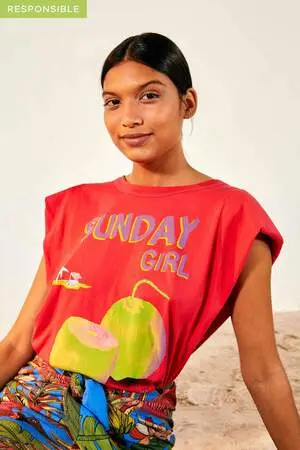 Farm Rio Sunday Girl Graphic T-shirt