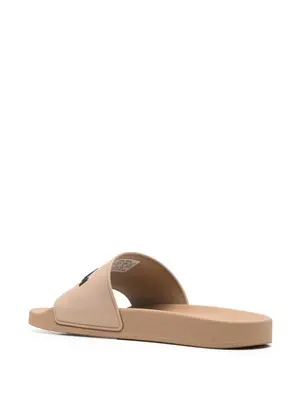 Balenciaga Logo-embossed Slides - Neutrals