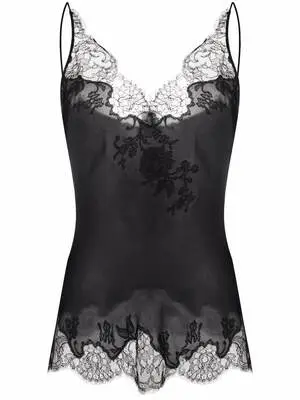 Carine Gilson Lace-panelled Silk Camisole