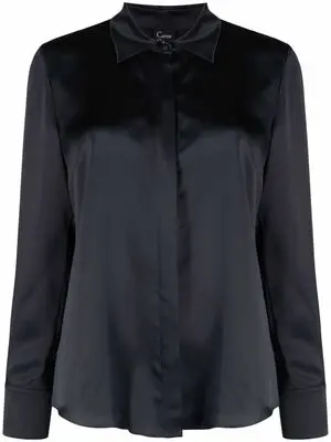 Carine Gilson Long-sleeve Silk-satin Shirt