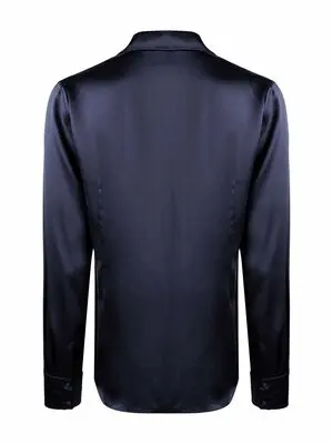 Carine Gilson Long-sleeve Silk-satin Shirt