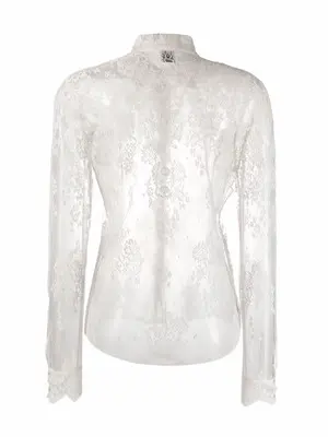 Carine Gilson Lace Appliqué Long-sleeve Shirt