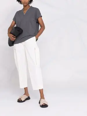 Brunello Cucinelli V-neck Top - Grey