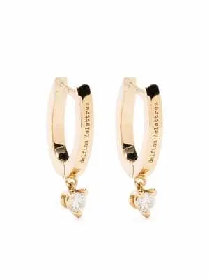 Delfina Delettrez 18kt Yellow Diamond Drop Huggie Hoop Earrings - Gold