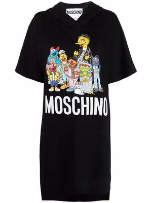 Moschino X Sesame Street© Hooded Jersey Dress - Black