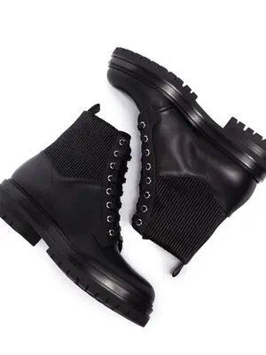 GIANVITO ROSSI Martis Leather Combat Boots