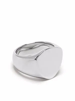 Tom Wood Shield Polished Signet Ring - Silver