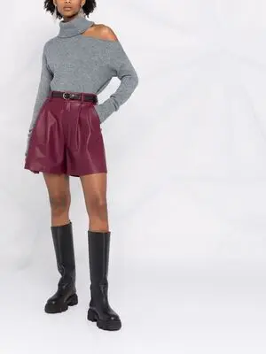 Red Valentino High-waisted Gathered-detail Shorts