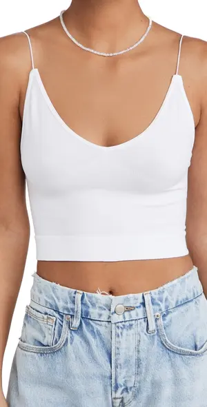 Free People Ribbed V Neck Brami Top