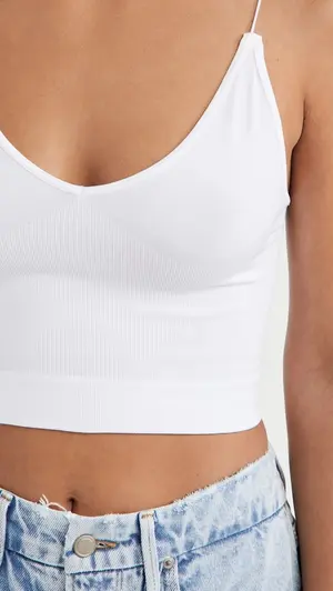 Free People Ribbed V Neck Brami Top
