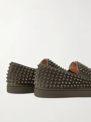 $1,190 Christian Louboutin Roller Boat Spike Gray Suede Sneakers EU 41.5 US 8.5 Christian Louboutin Spikeboat Sneakers | Grey | FARFETCH main image 2