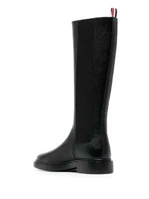 Thom Browne Pebble Grain 4-bar Knee High Chelsea Boots