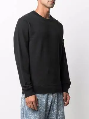 Stone Island Logo Patch Sweatshirt - Black