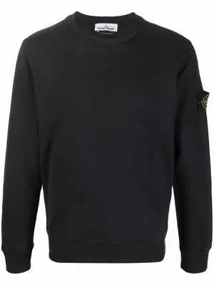 Stone Island Logo Patch Sweatshirt - Black