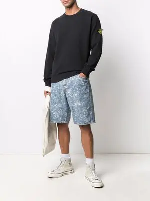 Stone Island Logo Patch Sweatshirt - Black