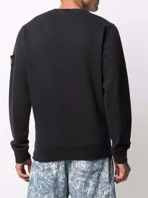 Stone Island Logo Patch Sweatshirt - Black