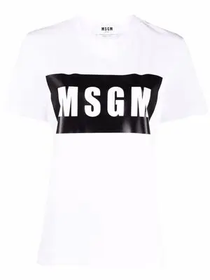 MSGM Logo-print Cotton T-shirt - White