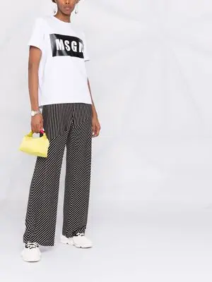MSGM Logo-print Cotton T-shirt - White