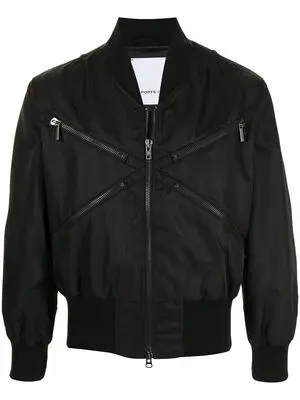 PORTS V Zip-embellished Bomber Jacket - Black