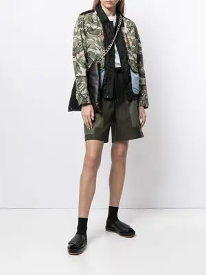 PORTS V Panelled Camouflage Print Bomber Jacket